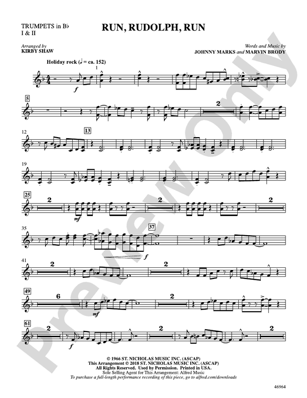 Run, Rudolph, Run: 1st & 2nd B-flat Trumpets: 1st & 2nd B-flat Trumpets ...