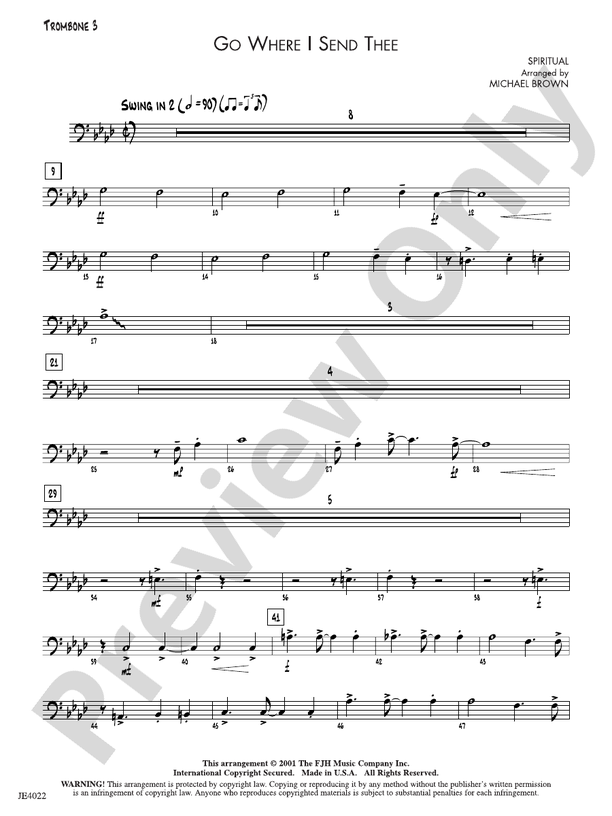 Go Where I Send Thee: Trombone 3: Trombone 3 Part - Digital Sheet Music Download