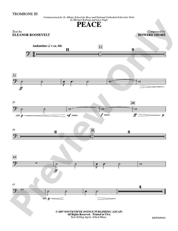 Peace: 3rd Trombone: 3rd Trombone Part - Digital Sheet Music Download