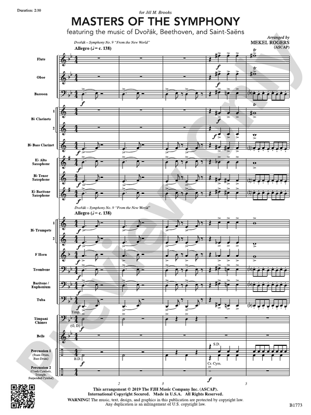 Masters of the Symphony: Score: Concert Band Score - Digital Sheet ...
