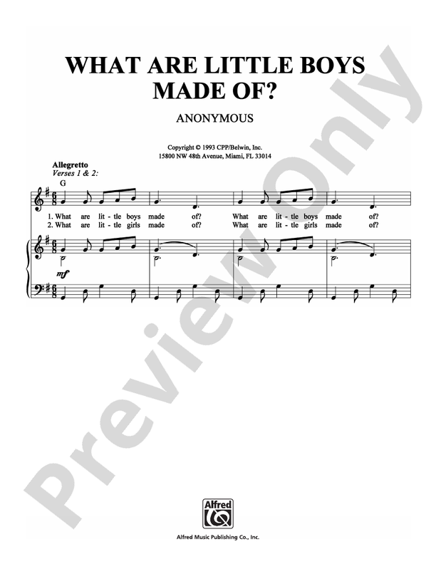 What Are Little Boys Made Of?: Easy Piano: Anonymous - Digital Sheet ...