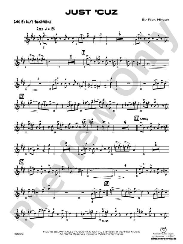 Just Cuz 2nd E Flat Alto Saxophone 2nd E Flat Alto Saxophone Part