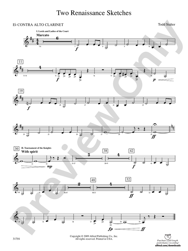 Two Renaissance Sketches: (wp) E-flat Contrabass Clarinet: (wp) E-flat Contrabass Clarinet World ...