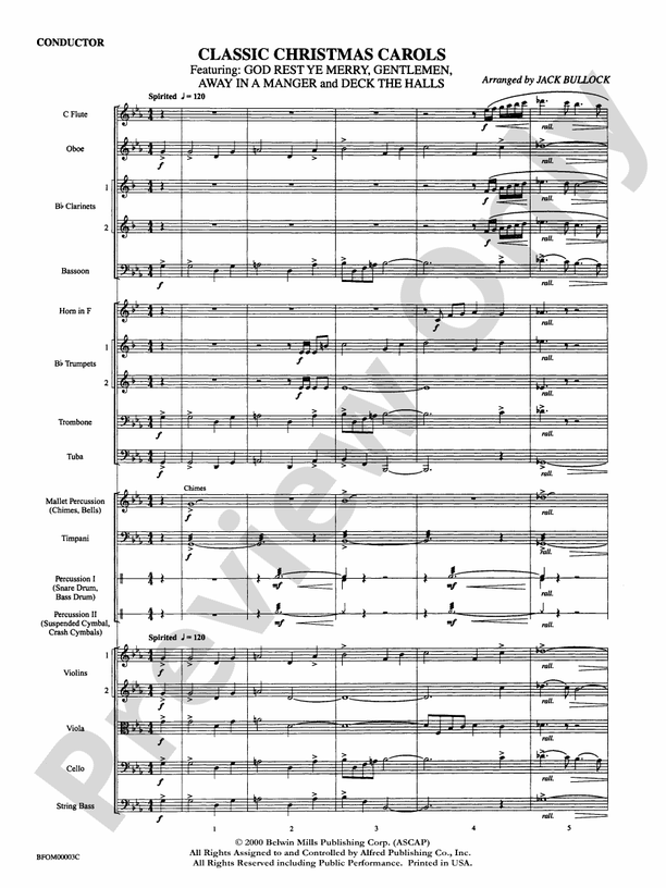 Classic Christmas Carols: Full Orchestra Conductor Score & Parts ...