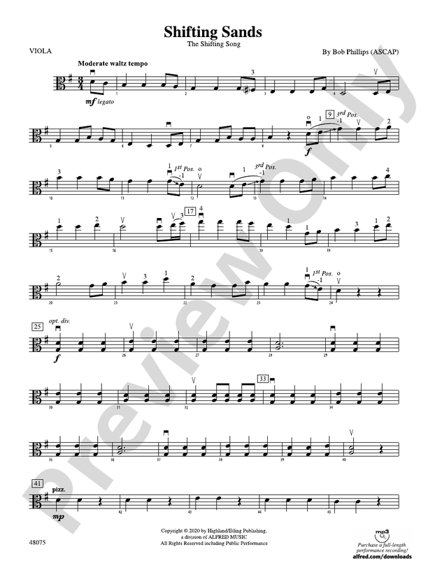 Shifting Sands: Viola: Viola Part - Digital Sheet Music Download