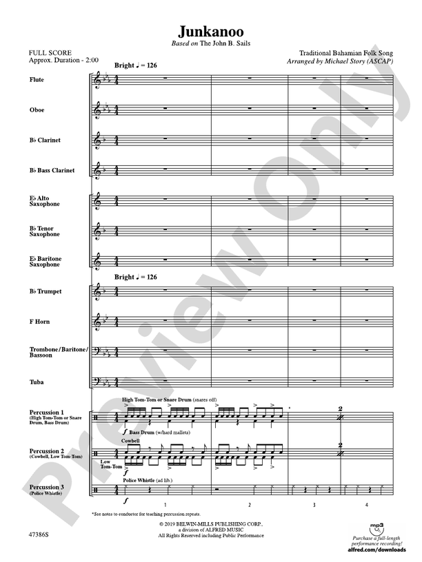 Junkanoo: Score: Concert Band Score - Digital Sheet Music Download