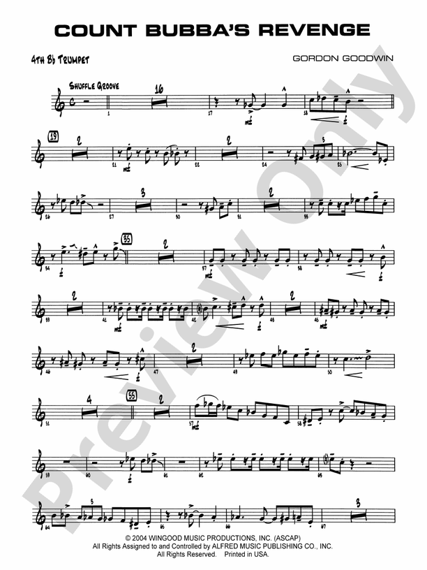 Count Bubba's Revenge: 4th B-flat Trumpet: 4th B-flat Trumpet Part ...