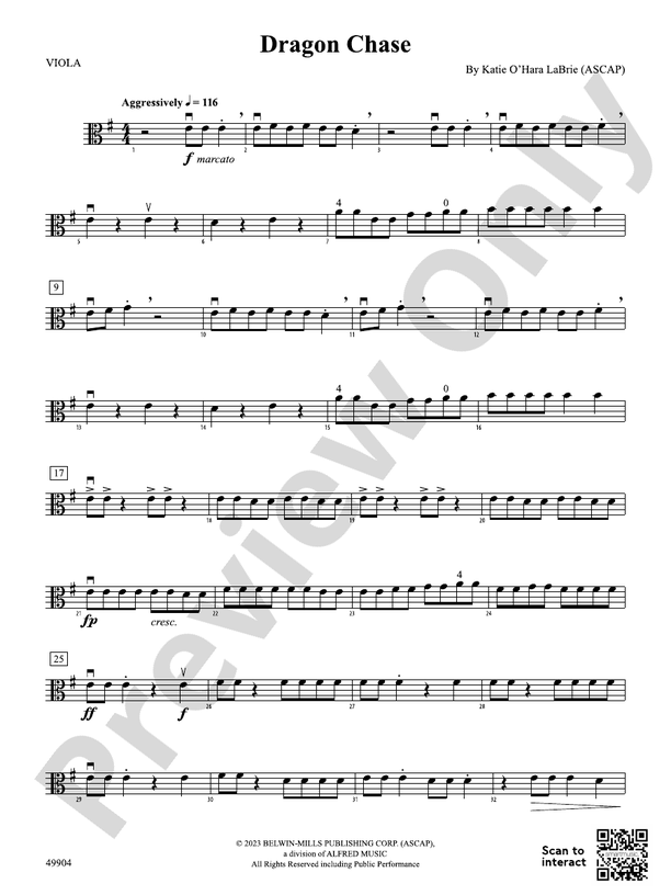 Dragon Chase: Viola: Viola Part - Digital Sheet Music Download