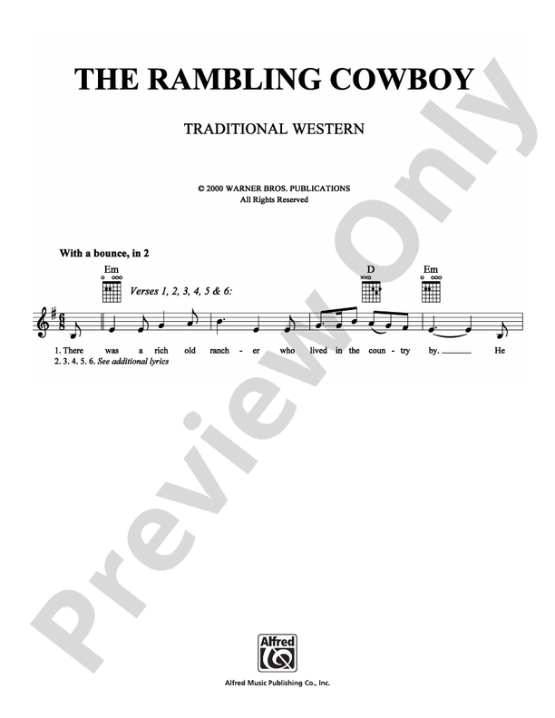 The Rambling Cowboy: Lead Sheet: Traditional - Digital Sheet Music Download