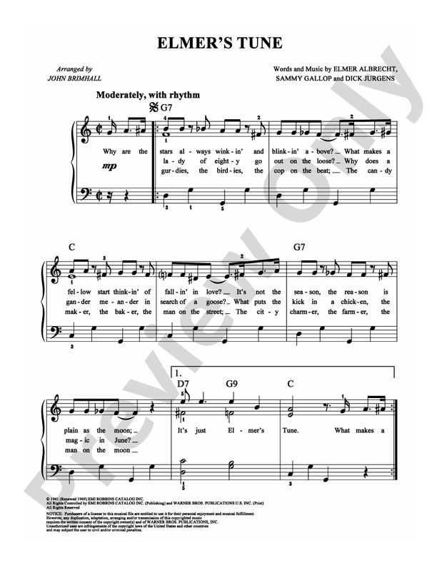 Elmer's Tune: Easy Piano: Sammy Gallop - Digital Sheet Music Download