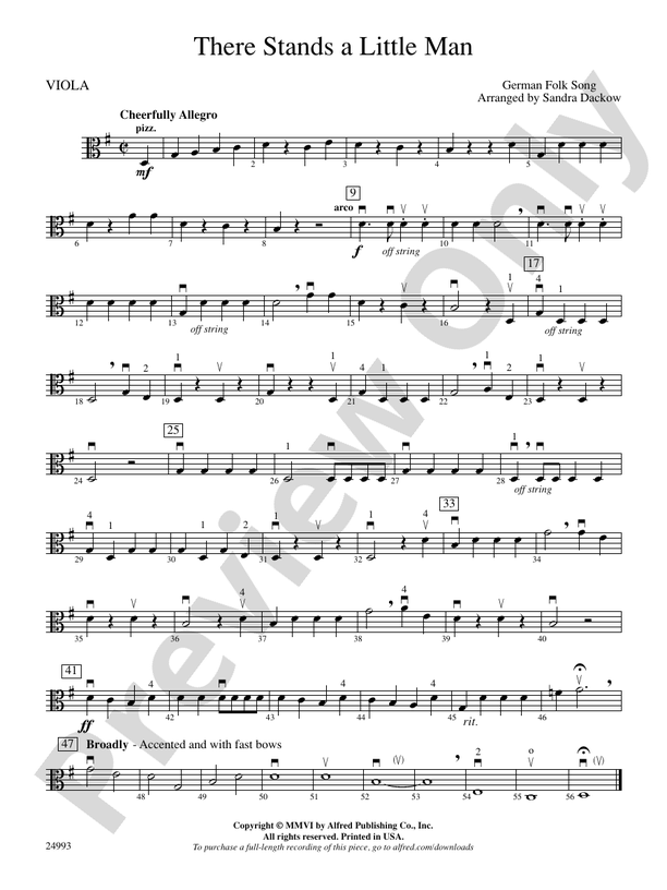 There Stands a Little Man: Viola: Viola Part - Digital Sheet Music Download
