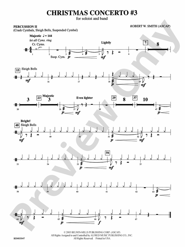 Christmas Concerto #3 (for Soloist and Band): 2nd Percussion: 2nd ...