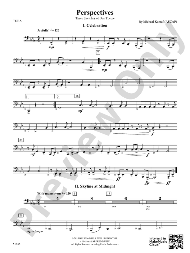 Perspectives: Tuba: Tuba Part - Digital Sheet Music Download