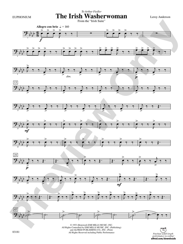 The Irish Washerwoman (from the Irish Suite): Baritone B.C.: Baritone B ...