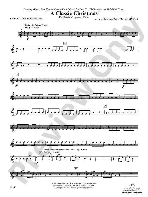 A Classic Christmas: E-flat Baritone Saxophone: E-flat Baritone Saxophone Part - Digital Sheet ...
