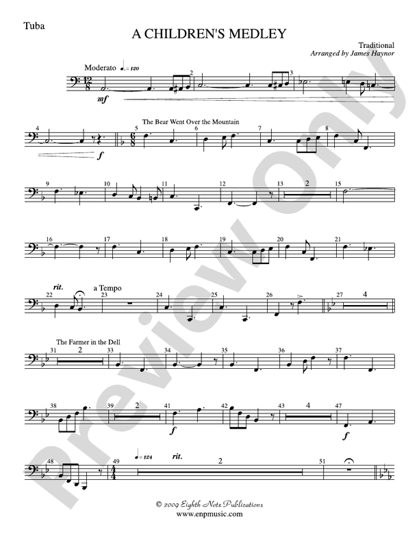 A Children's Medley: Tuba: Tuba Part - Digital Sheet Music Download