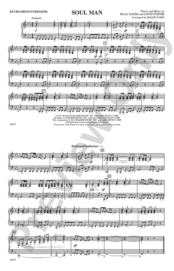Soul Man: Keyboard/Synthesizer: Keyboard/Synthesizer Part - Digital ...