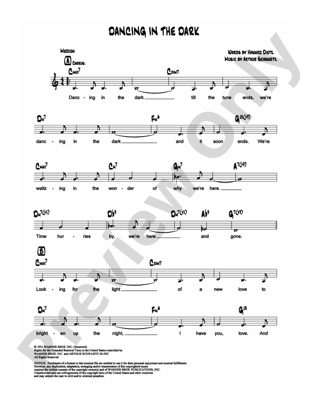 Dancing in the Dark: Lead Sheet: Arthur Schwartz - Digital Sheet Music ...