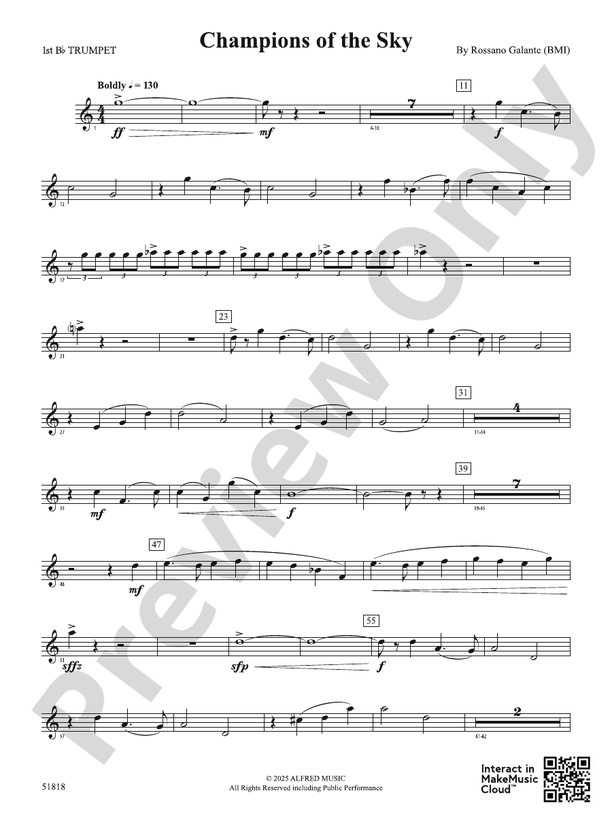 Champions of the Sky: 1st B-flat Trumpet: 1st B-flat Trumpet Part ...