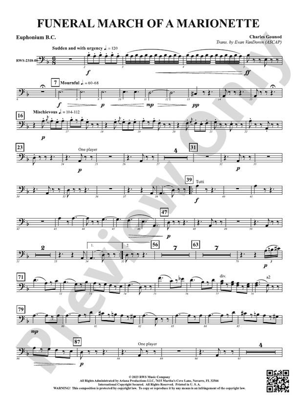 Funeral March of a Marionette: Baritone B.C.: Baritone B.C. Part ...