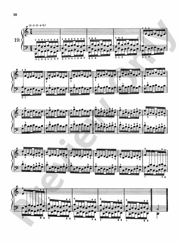 Hanon: The Virtuoso Pianist (Volume I): No. 19 Part - Digital Sheet Music Download