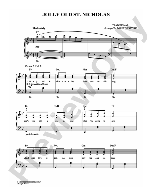 Jolly Old St. Nicholas: Piano/Vocal/Chords: Traditional - Digital Sheet ...