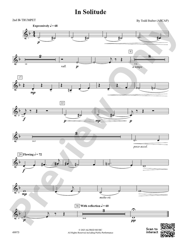 In Solitude: 2nd B-flat Trumpet: 2nd B-flat Trumpet Part - Digital Sheet Music Download