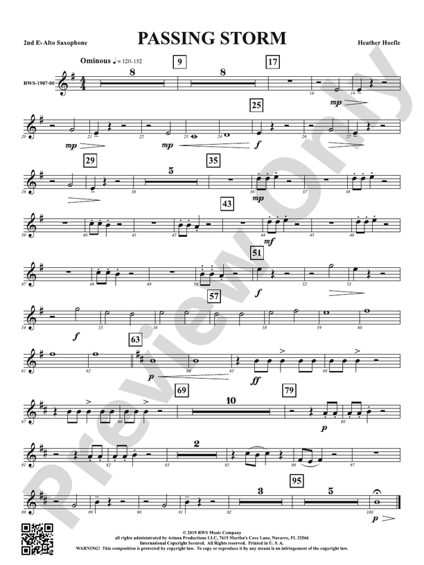 Passing Storm: 2nd E-flat Alto Saxophone: 2nd E-flat Alto Saxophone ...