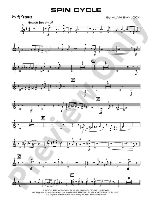 Spin Cycle: 4th B-flat Trumpet: 4th B-flat Trumpet Part - Digital Sheet ...