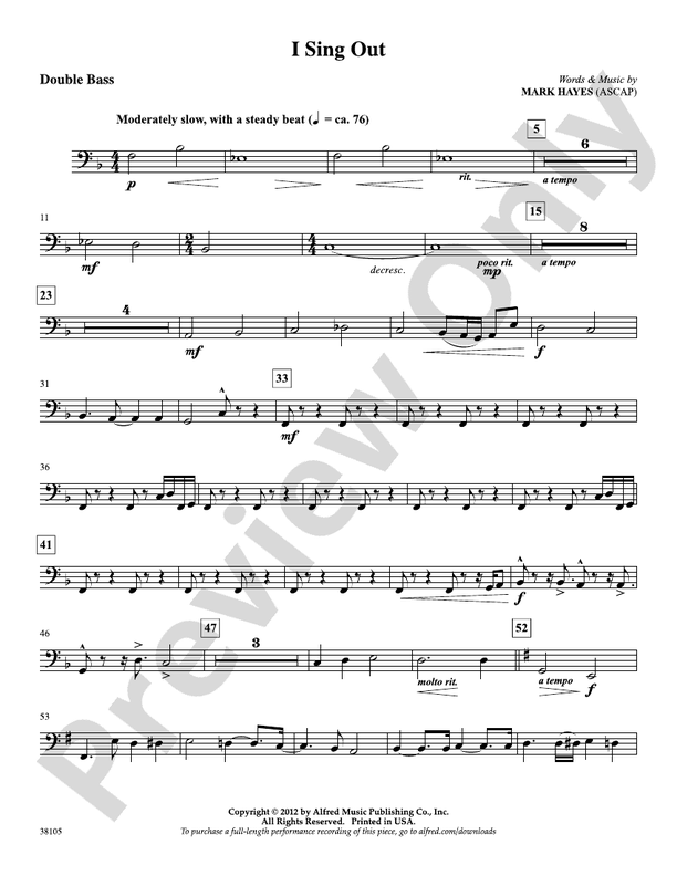 I Sing Out: String Bass: String Bass Part - Digital Sheet Music Download