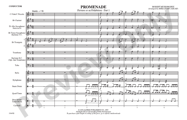 Promenade: Score: Marching Band Score - Digital Sheet Music Download