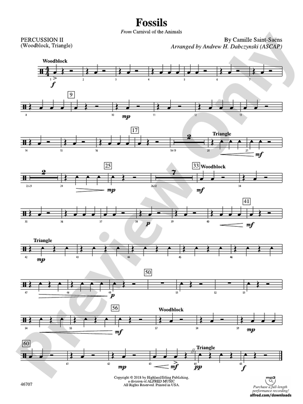 Fossils: 1st Percussion: 1st Percussion Part - Digital Sheet Music Download