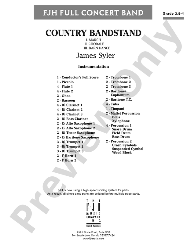 Country Bandstand: Score: Concert Band Score: James Syler - Digital ...