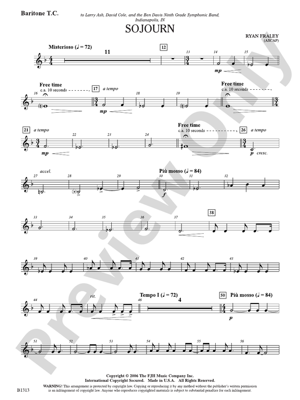 Sojourn: Baritone T.C.: Baritone T.C. Part: Ryan Fraley - Digital Sheet ...