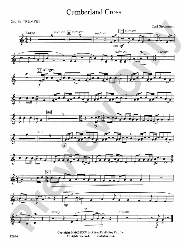 Cumberland Cross: 2nd B-flat Trumpet: 2nd B-flat Trumpet Part - Digital ...
