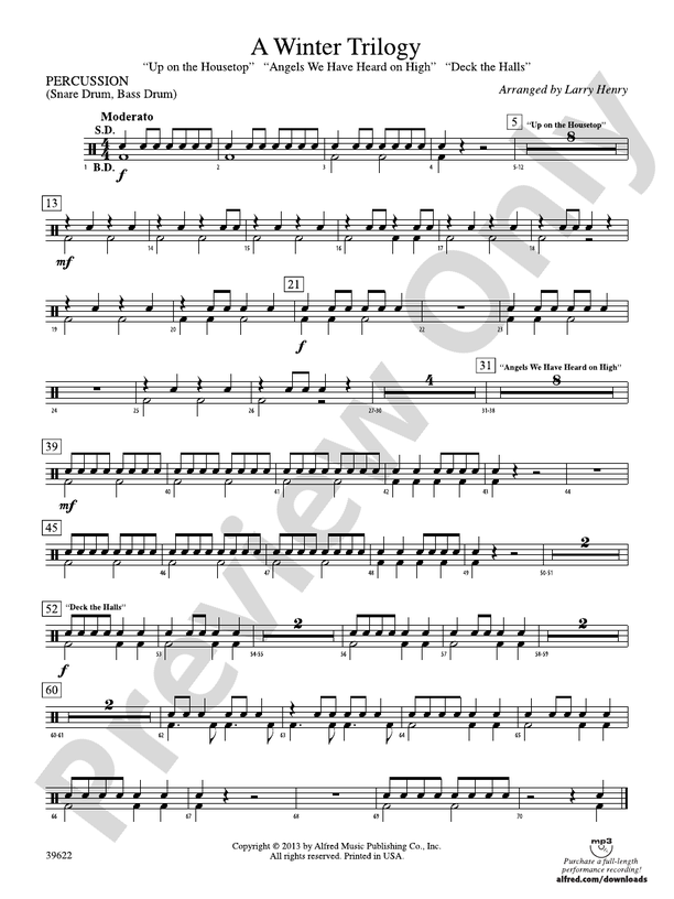 A Winter Trilogy: 1st Percussion: 1st Percussion Part - Digital Sheet ...