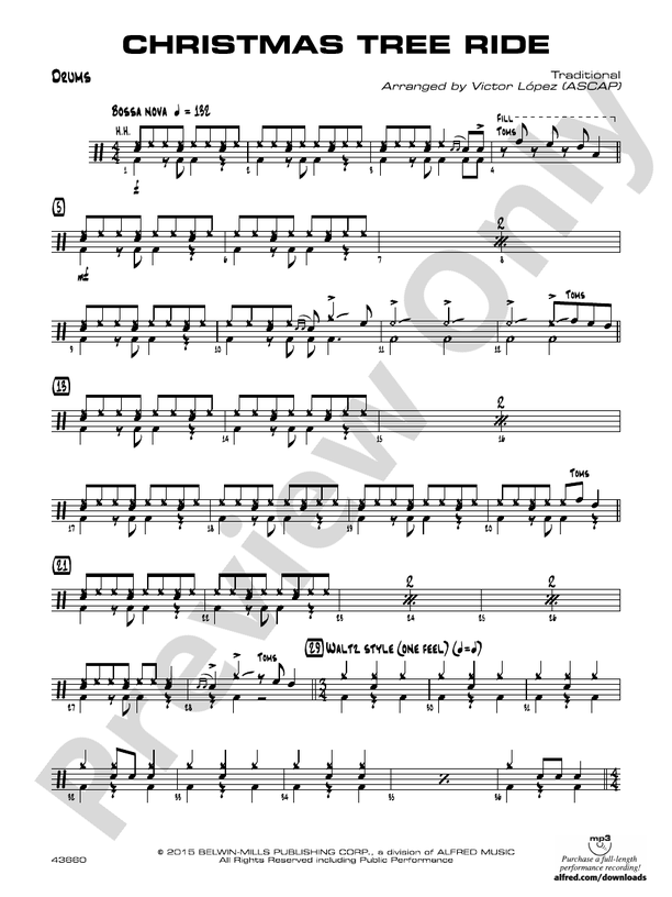 Christmas Tree Ride: Drums: Drums Part - Digital Sheet Music Download