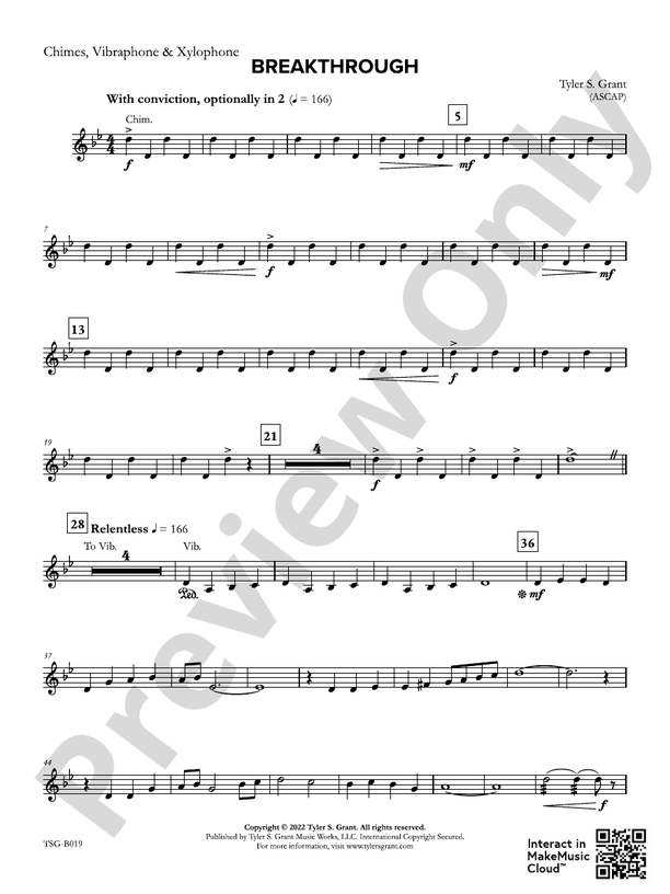 Breakthrough: 3rd Percussion: 3rd Percussion Part - Digital Sheet Music ...