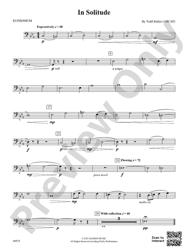 In Solitude: Baritone B.C.: Baritone B.C. Part - Digital Sheet Music Download