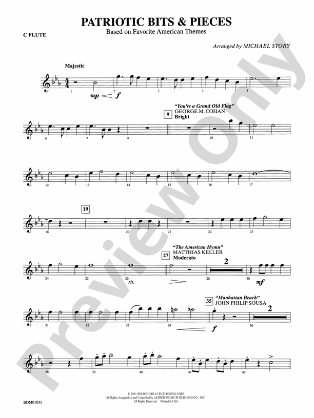 Patriotic Bits & Pieces (based on Favorite American Themes): Flute ...