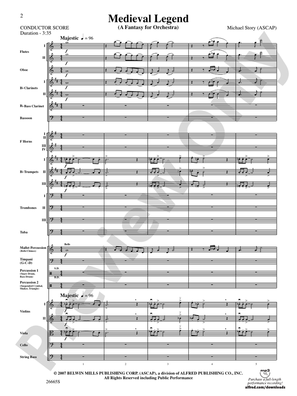 Medieval Legend: Score: Full Orchestra Score - Digital Sheet Music Download