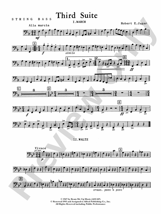 Third Suite (I. March, II. Waltz, III. Rondo): String Bass: String Bass ...