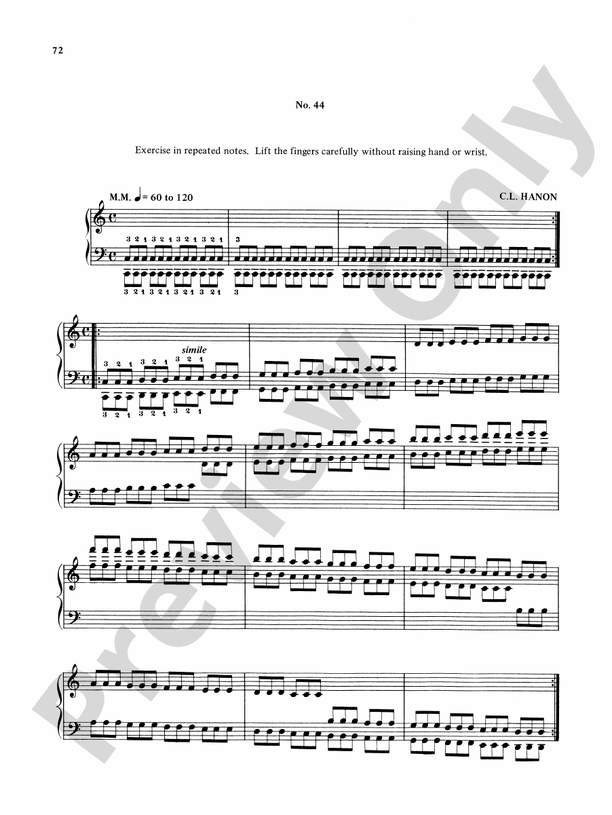 Hanon: The Virtuoso Pianist (Complete): No. 44 Part - Digital Sheet Music Download