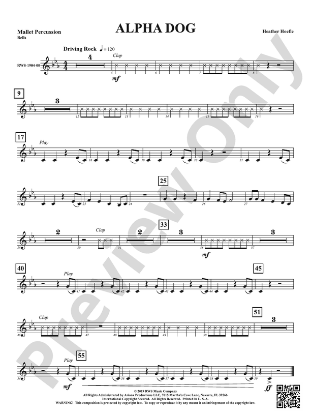 Alpha Dog: Mallet Percussion: Bells: Mallet Percussion: Bells Part ...
