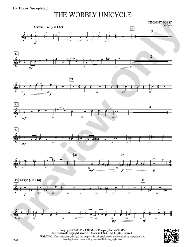 The Wobbly Unicycle: B-flat Tenor Saxophone: B-flat Tenor Saxophone ...