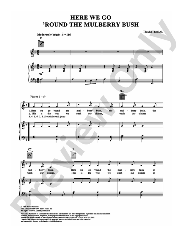 Here We Go 'Round the Mulberry Bush: Piano/Vocal/Chords: Traditional ...