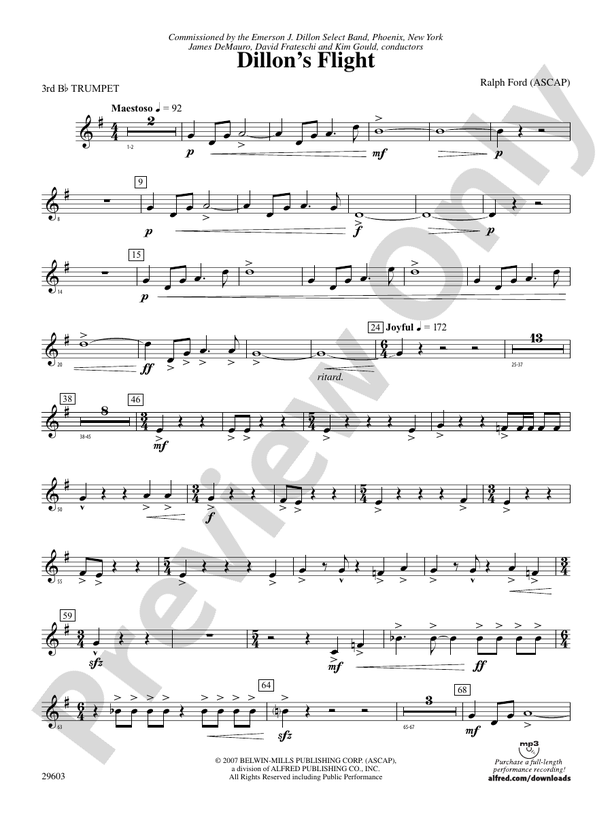 Dillon's Flight: 3rd B-flat Trumpet: 3rd B-flat Trumpet Part - Digital ...