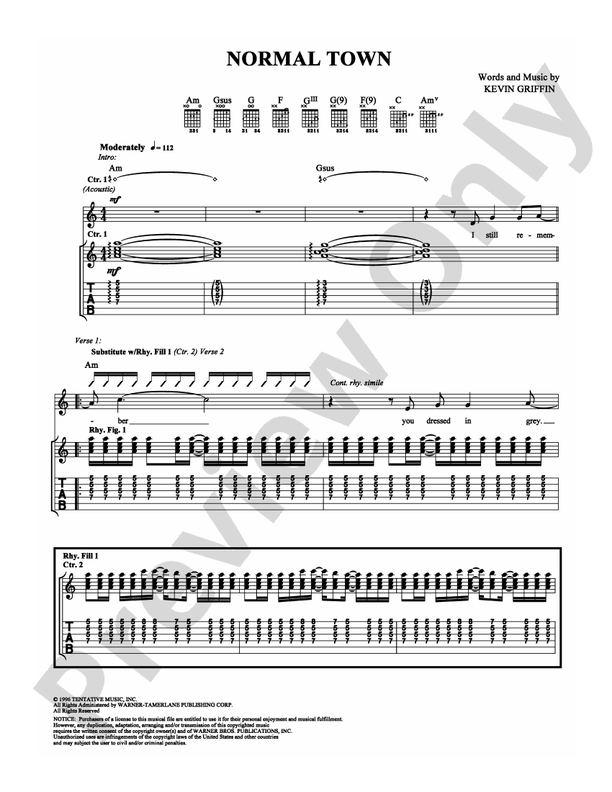 Normal Town: Guitar TAB: Better Than Ezra - Digital Sheet Music Download