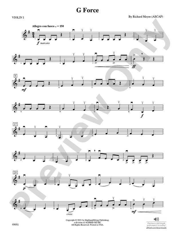 G Force: 1st Violin: 1st Violin Part - Digital Sheet Music Download