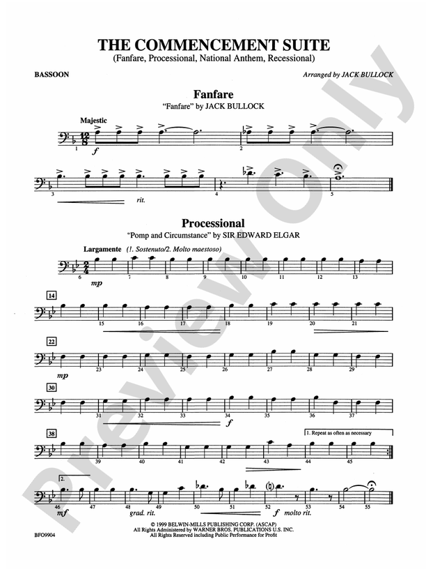 Commencement Suite: Bassoon: Bassoon Part - Digital Sheet Music Download